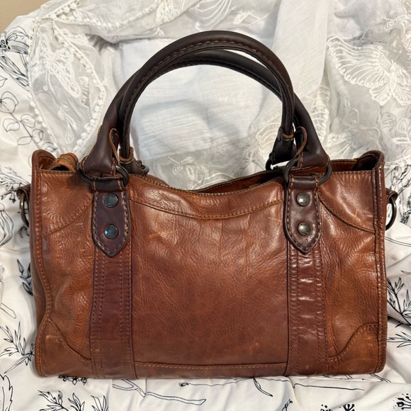 Frye | Bags | Frye Melissa Washed Distressed Leather Satchel Bag ...